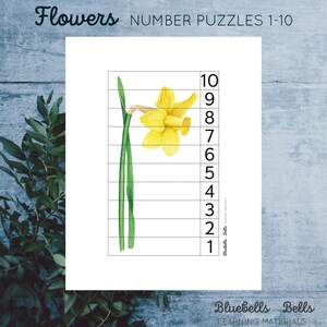 Flower Number Puzzles 1-10. Montessori Spring Printable. Preschool ...