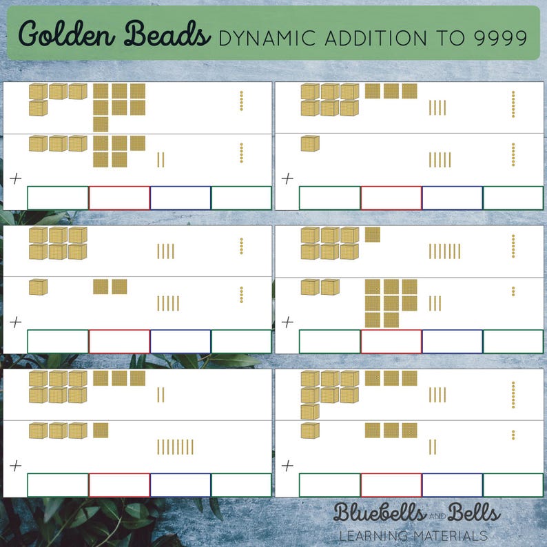 Montessori Golden Beads Addition Dynamic to 9999 Task Cards - Etsy