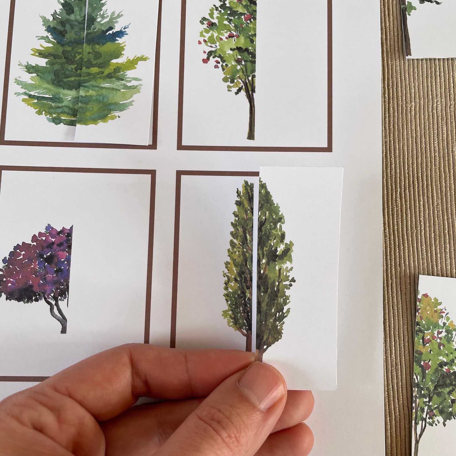 Toddler Puzzle Trees Halves Matching. Montessori Printable Busy Book ...