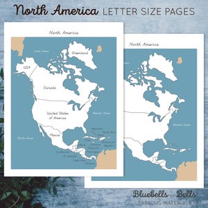North America Montessori Maps and Country Cards. Geography Continent ...