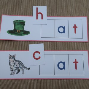 Montessori Printable Moveable Alphabet. CVC Word Phonics Matching Cards ...