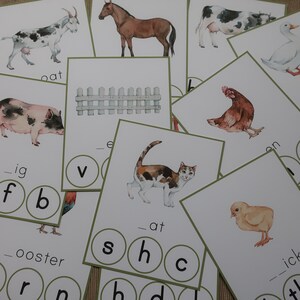 Farm Phonics Clip Cards. Montessori Printable Beginning Sound Activity ...