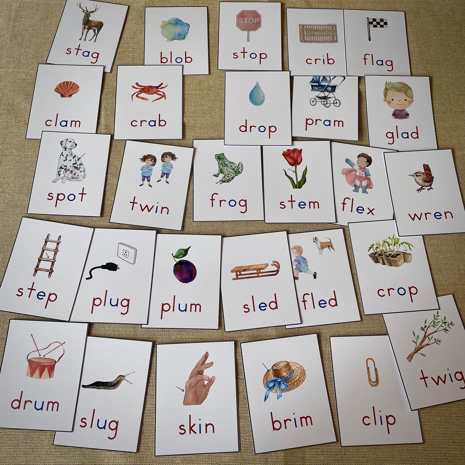 Blends Flashcards. Beginning Blend Printable. CCVC Words Preschool and ...