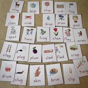 Blends Flashcards. Beginning Blend Printable. CCVC Words Preschool and ...