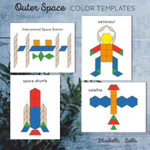 Outer Space Pattern Blocks Templates. Solar System Preschool and ...