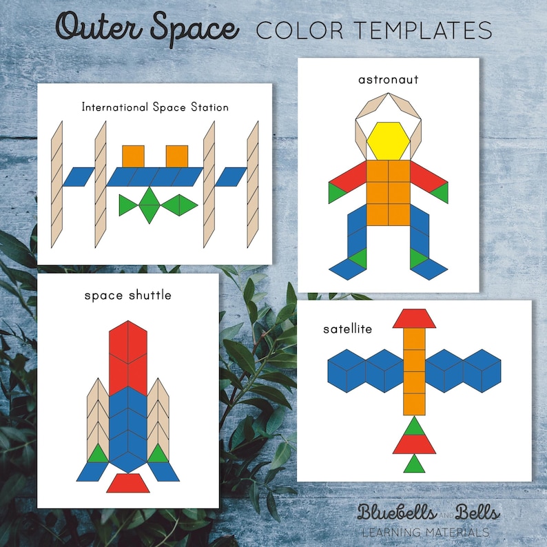 Outer Space Pattern Blocks Templates. Solar System Preschool and ...