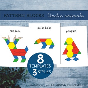 Arctic Animals Pattern Blocks Templates. Antarctic Animals Shape ...