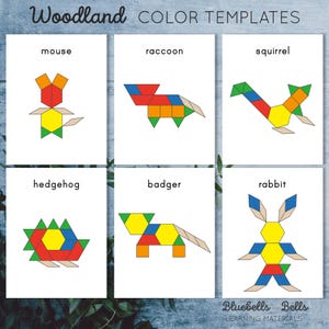 Woodland Animals Pattern Blocks Templates. Preschool and Kindergarten ...