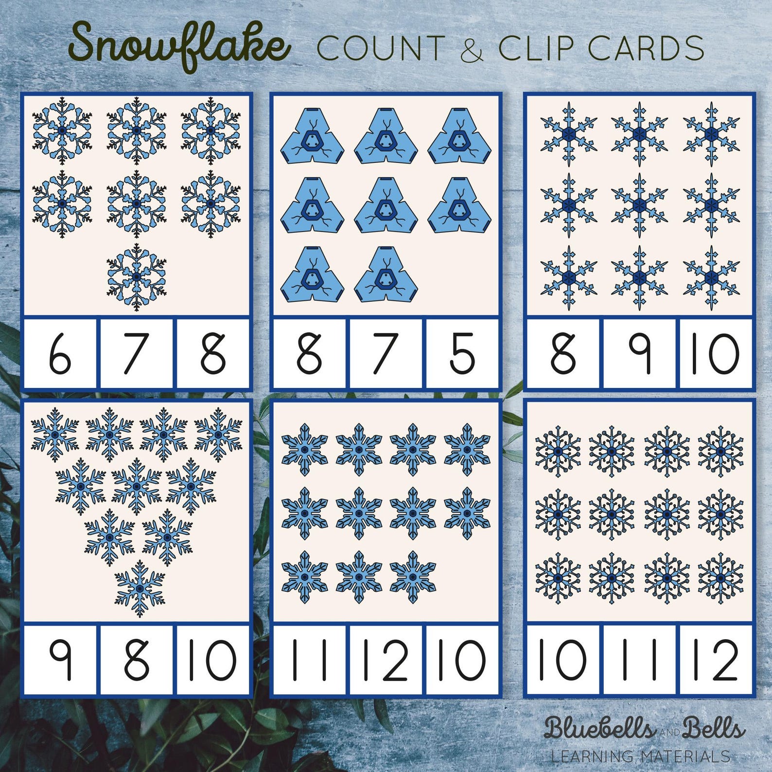 Snowflake Printable Count and Clip Cards. Winter Preschool Math ...