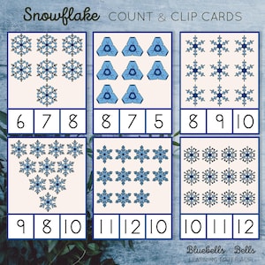 Snowflake Printable Count and Clip Cards. Winter Preschool Math ...