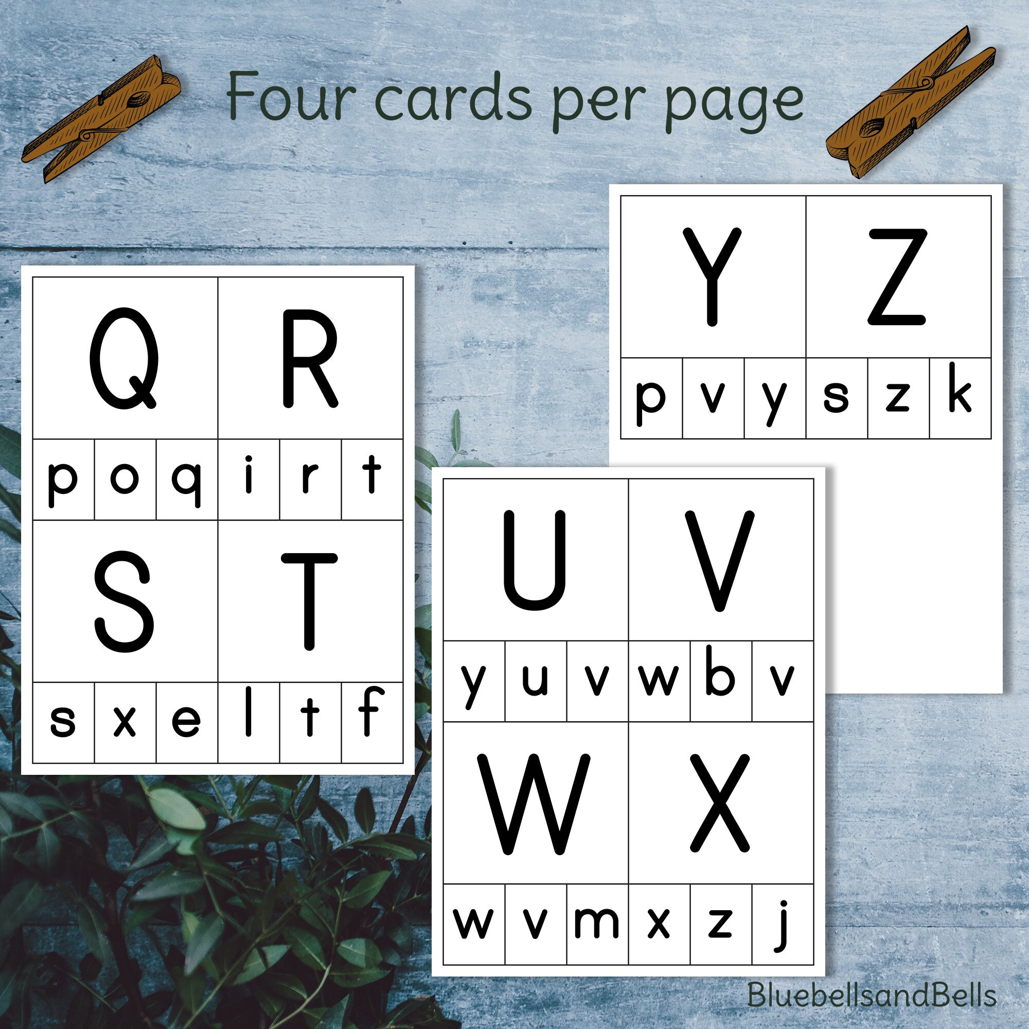 ABC Clip Cards. Letter Recognition. Letter Case Matching. - Etsy Australia