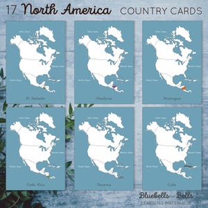 North America Montessori Maps and Country Cards. Geography Continent ...