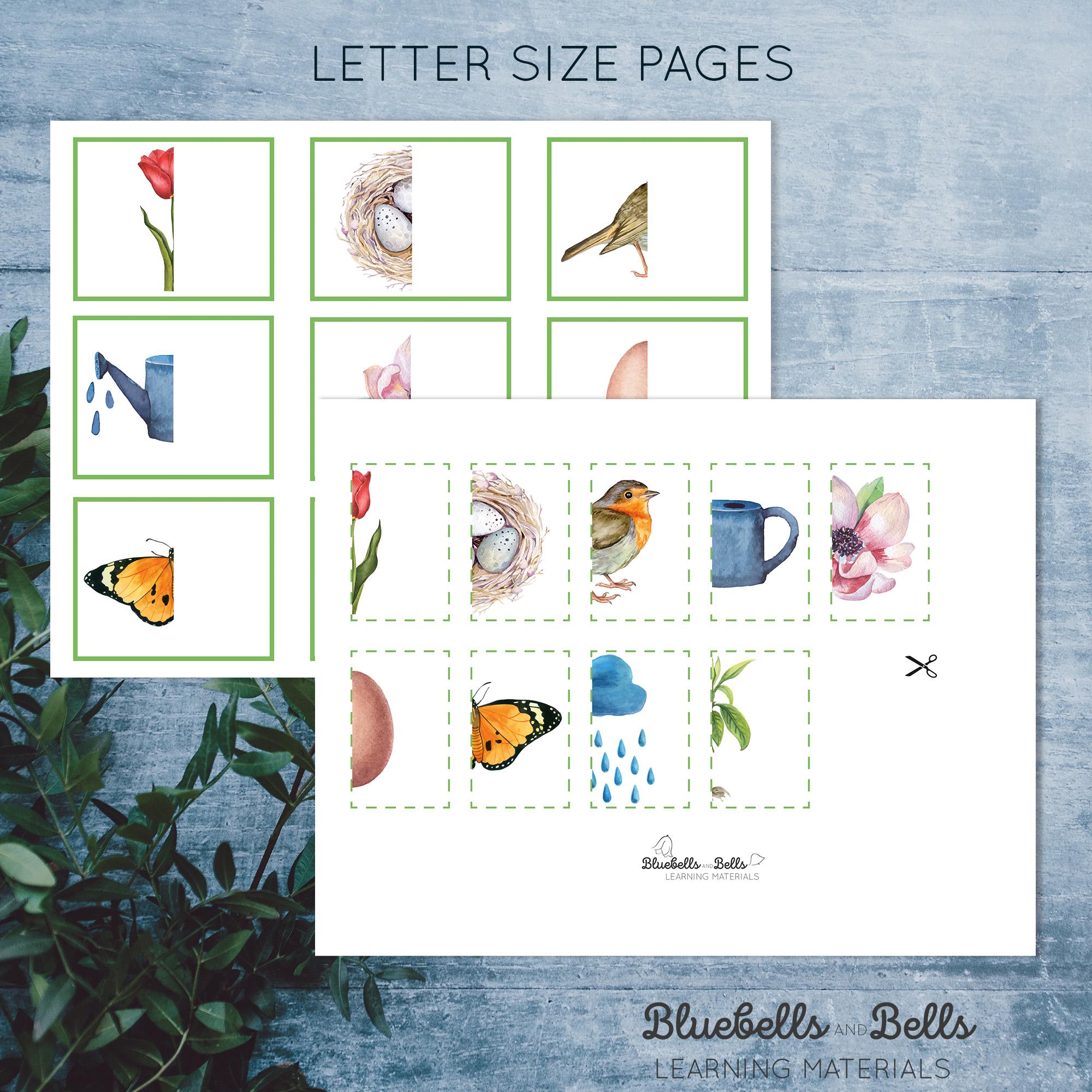 Montessori Spring Printable Puzzle Halves Matching. Toddler Busy Book ...
