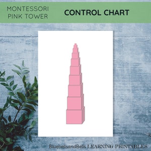 Pink Tower Printable Patterns, Matching Cards and Chart. Montessori ...