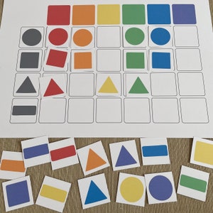 Montessori Preschool Printable Sorting Activity Color and Shape ...