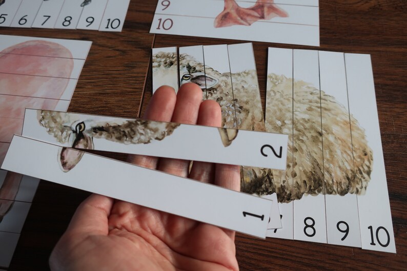 Farm Animal Number Sequence Puzzles 1-10. Preschool Math - Etsy