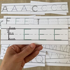 Uppercase Letter Tracing Strips Lined. Preschool and Kindergarten ...