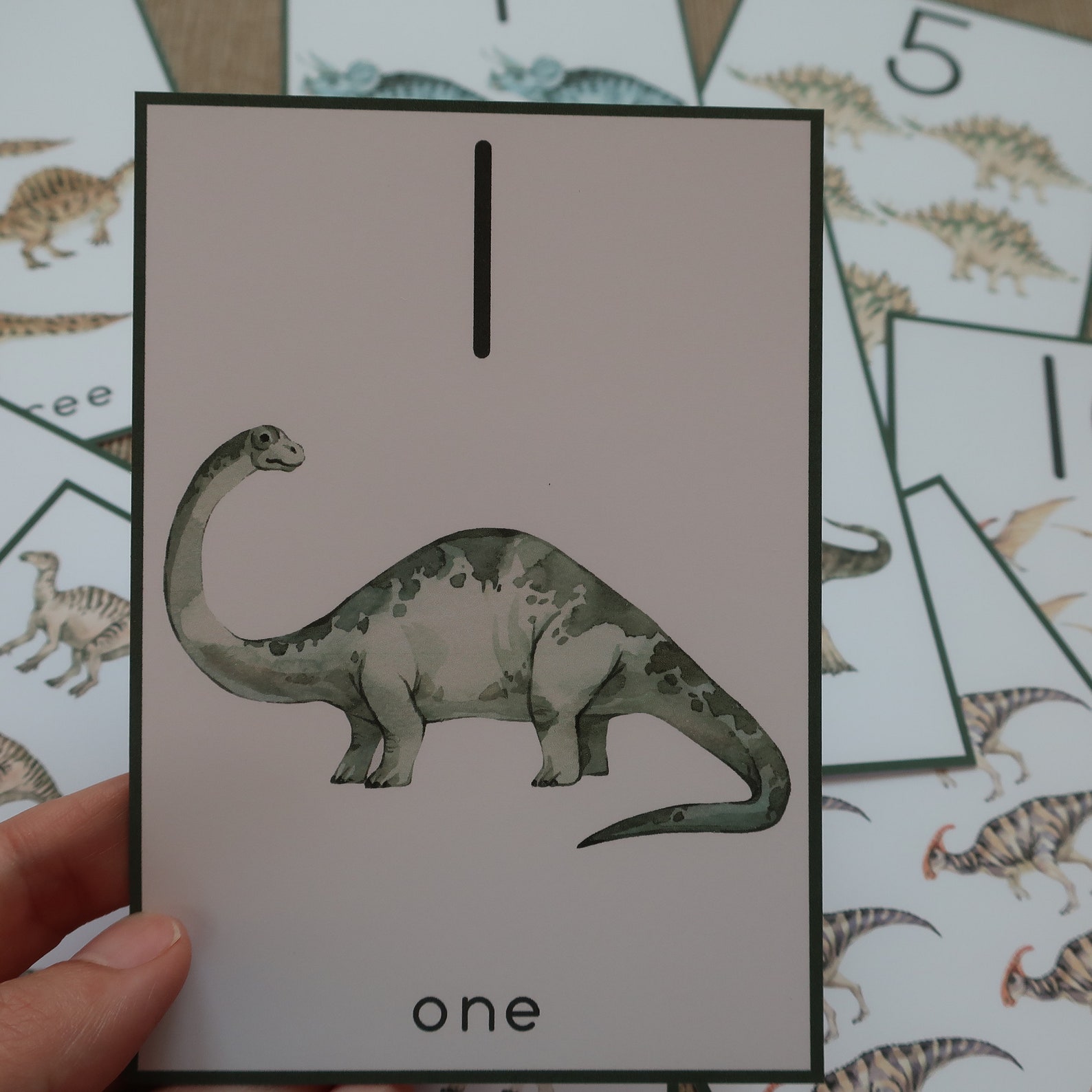 Dinosaur Counting Cards. Printable Dino Number Flash Cards. - Etsy