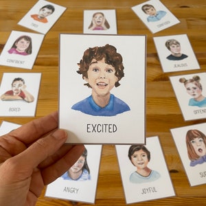 Feelings Cards Printable. Emotions Kids Flash Cards. - Etsy