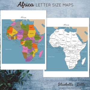 Africa Maps and Cards. Montessori Continent Study Printable. - Etsy