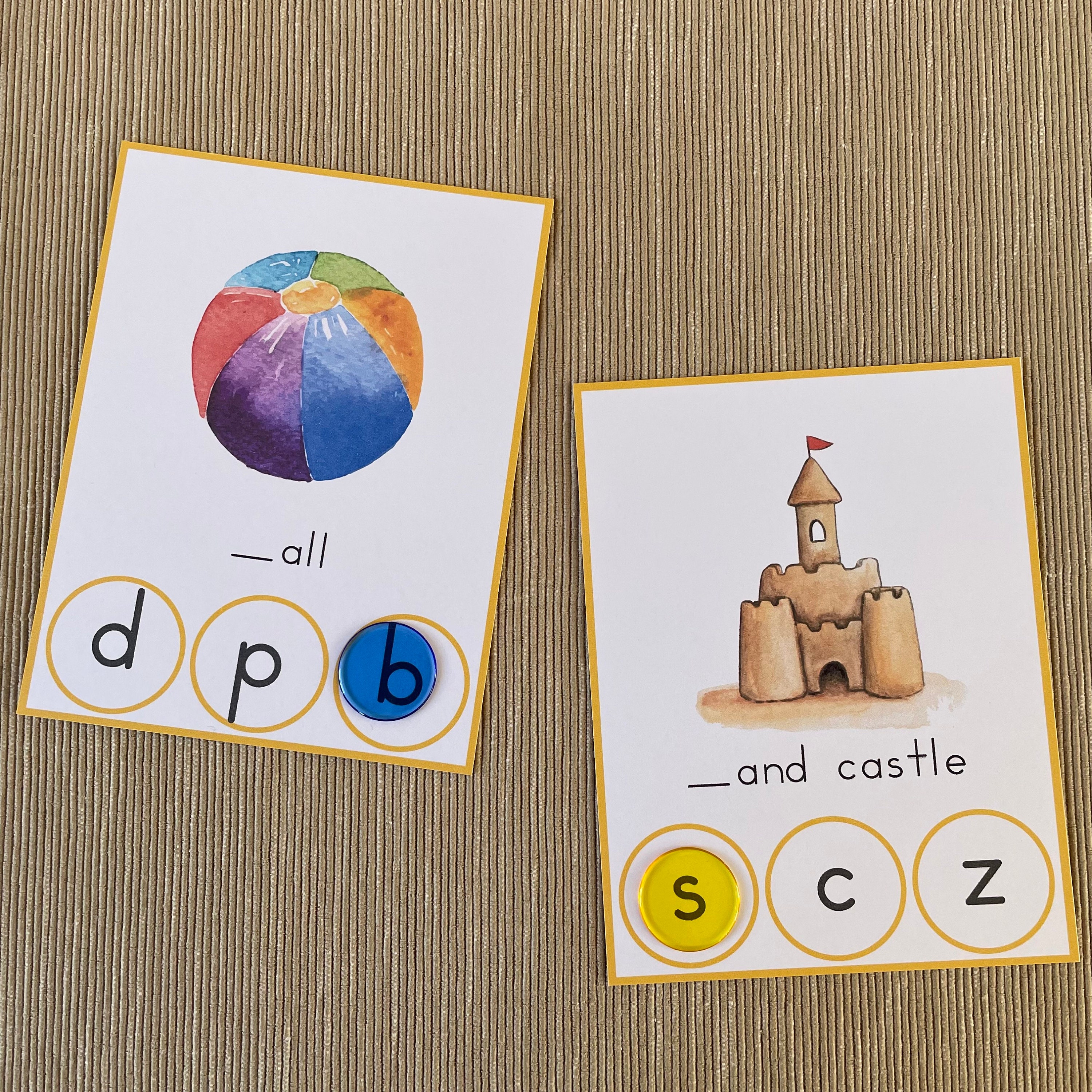 Summer Phonics Clip Cards. Montessori Preschool Printable. - Etsy