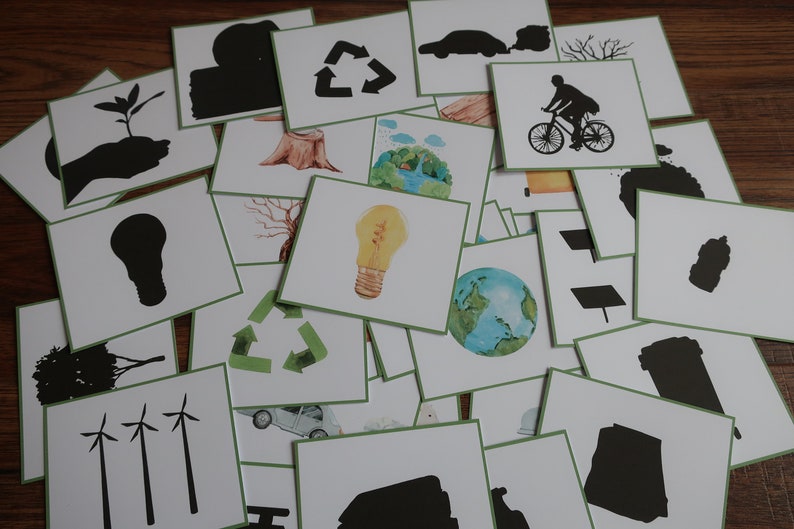 Earth Day Shadow Matching Cards. Montessori Preschool - Etsy
