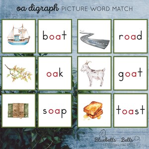 Montessori Printable Digraph Cards for Matching Activity. - Etsy