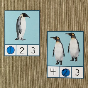 Penguin Count and Clip Cards 1-12. Preschool Winter Math Activity. - Etsy