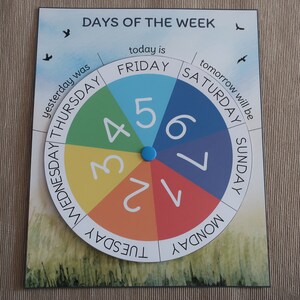 Days of the Week Printable DIY Wheel - Etsy