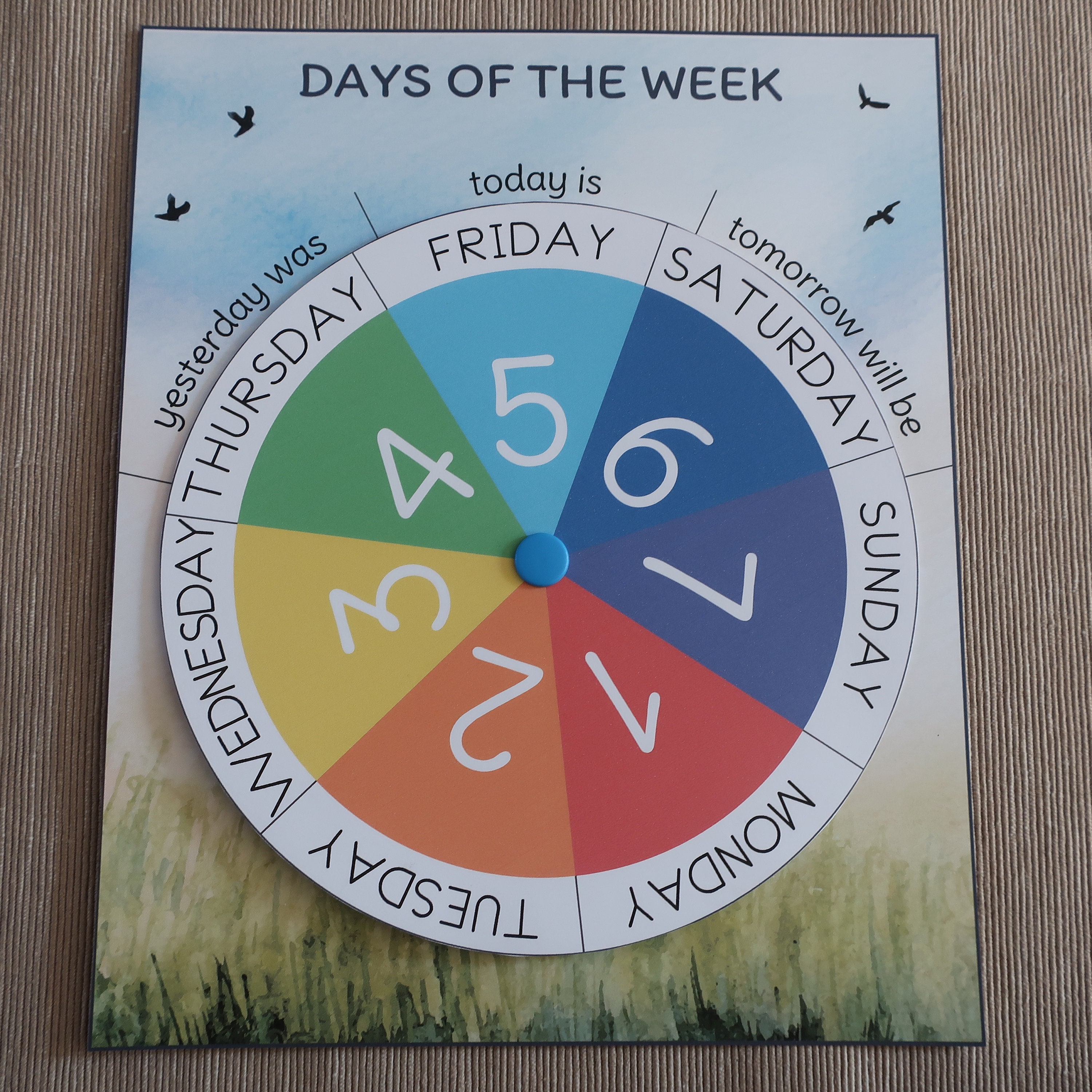 Days of the Week Printable DIY Wheel - Etsy Canada