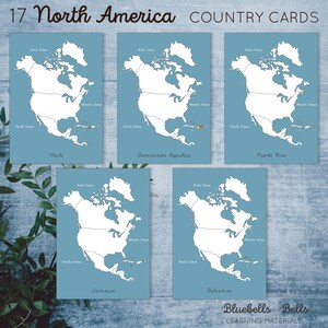 North America Montessori Maps and Country Cards. Geography Continent ...