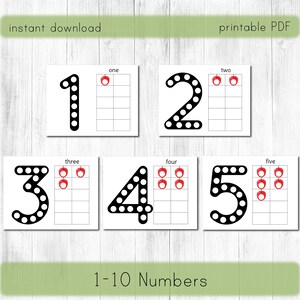 Do a Dot Number Preschool Worksheets. Montessori Counting Printable. - Etsy
