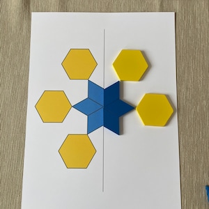 Snowflake Pattern Blocks Symmetry. Winter Preschool and Kindergarten ...