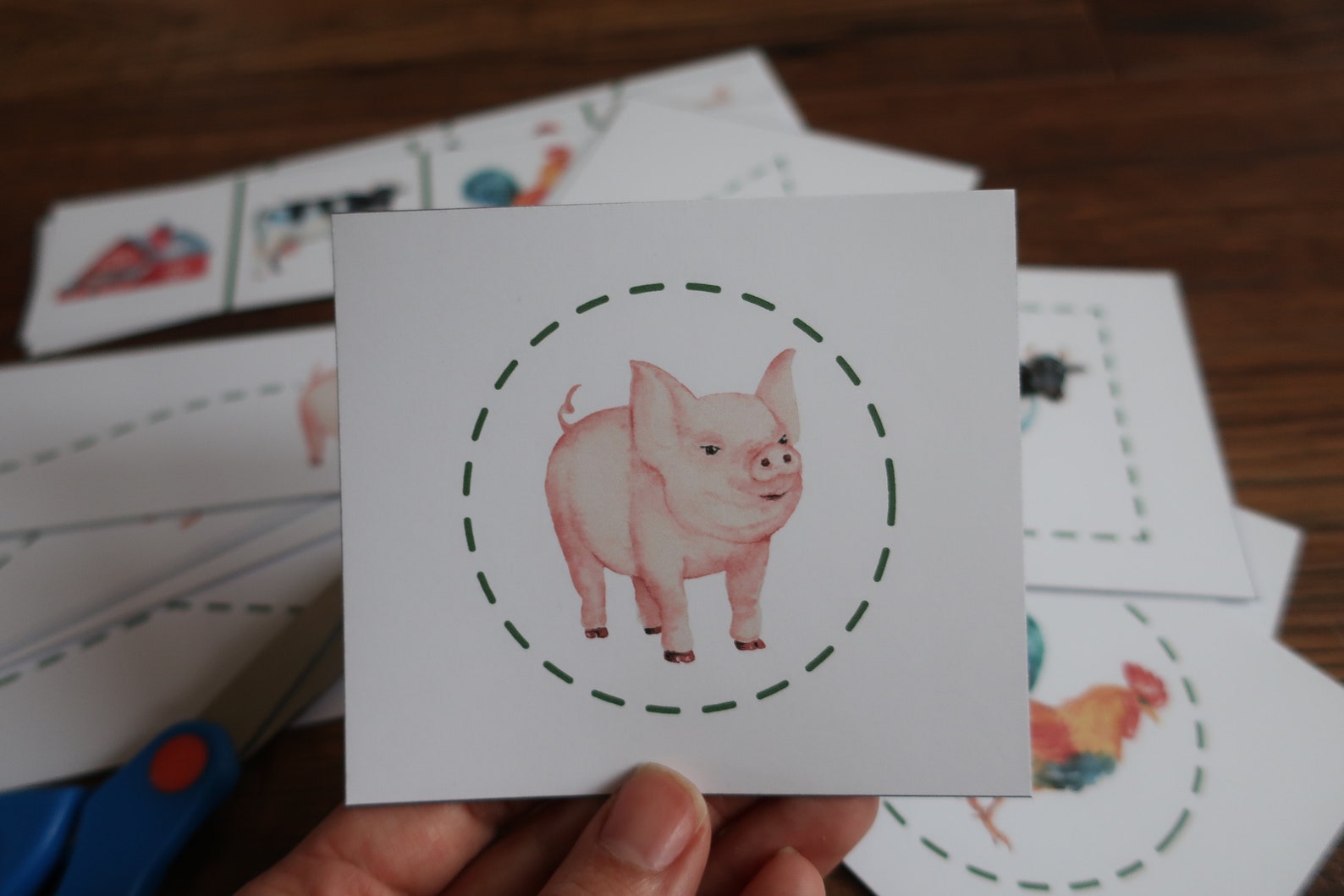 Farm animal cutting strips. Preschool scissor practice | Etsy