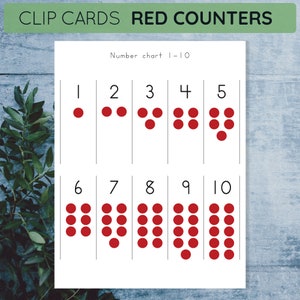 Montessori Printable Red Counters Activities. Toddler and Preschool ...