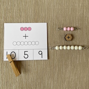 Montessori Addition Colored Beads Clip Cards. Montessori Printable Math ...