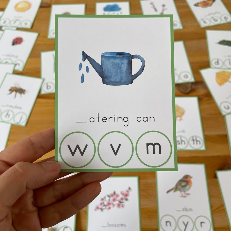 Spring Montessori Printable Phonics Clip Cards. Beginning Sound ...
