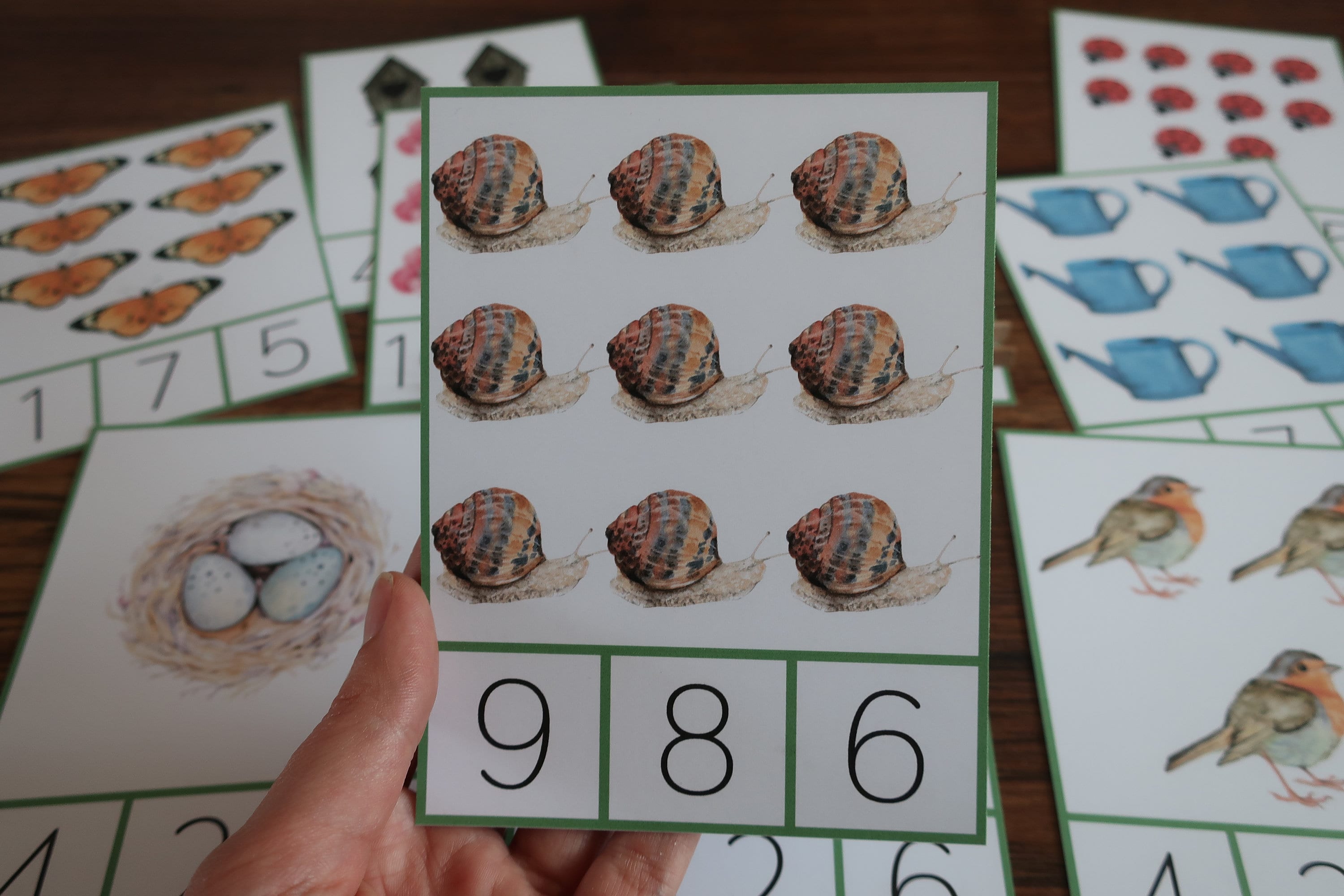 Spring Count and Clip Cards 1-10. Montessori Preschool Math - Etsy