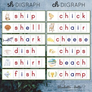 Montessori Moveable Alphabet Digraph Cards. Phonics Printable Activity ...