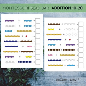 Montessori Bead Bar Addition to 20 Worksheets. Addition With Carrying ...