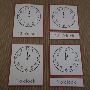 Telling Time Montessori Printable 3 Part Cards. - Etsy