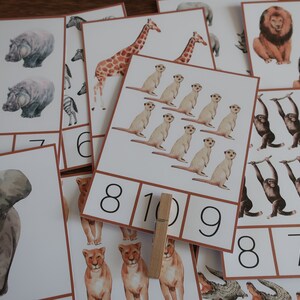 Africa Animal Printable Count and Clip Cards 1-10. Preschool Counting ...