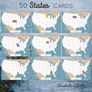 United States Montessori Maps and Cards. - Etsy