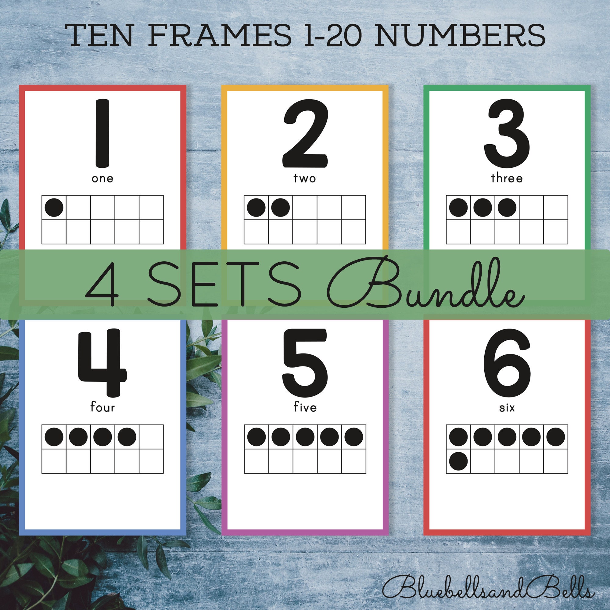 Ten Frames Flash Cards Playdough Mats Count and Clip Cards. - Etsy