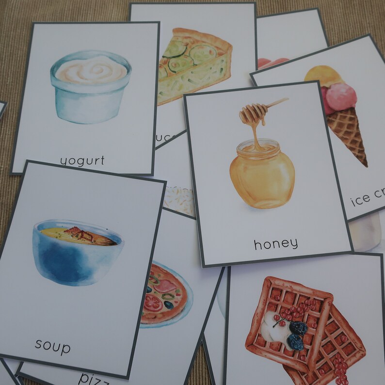Food Flash Cards Printable. Vocabulary Preschool and - Etsy
