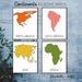 Continents Flash Cards and World Map. Montessori Printable for ...