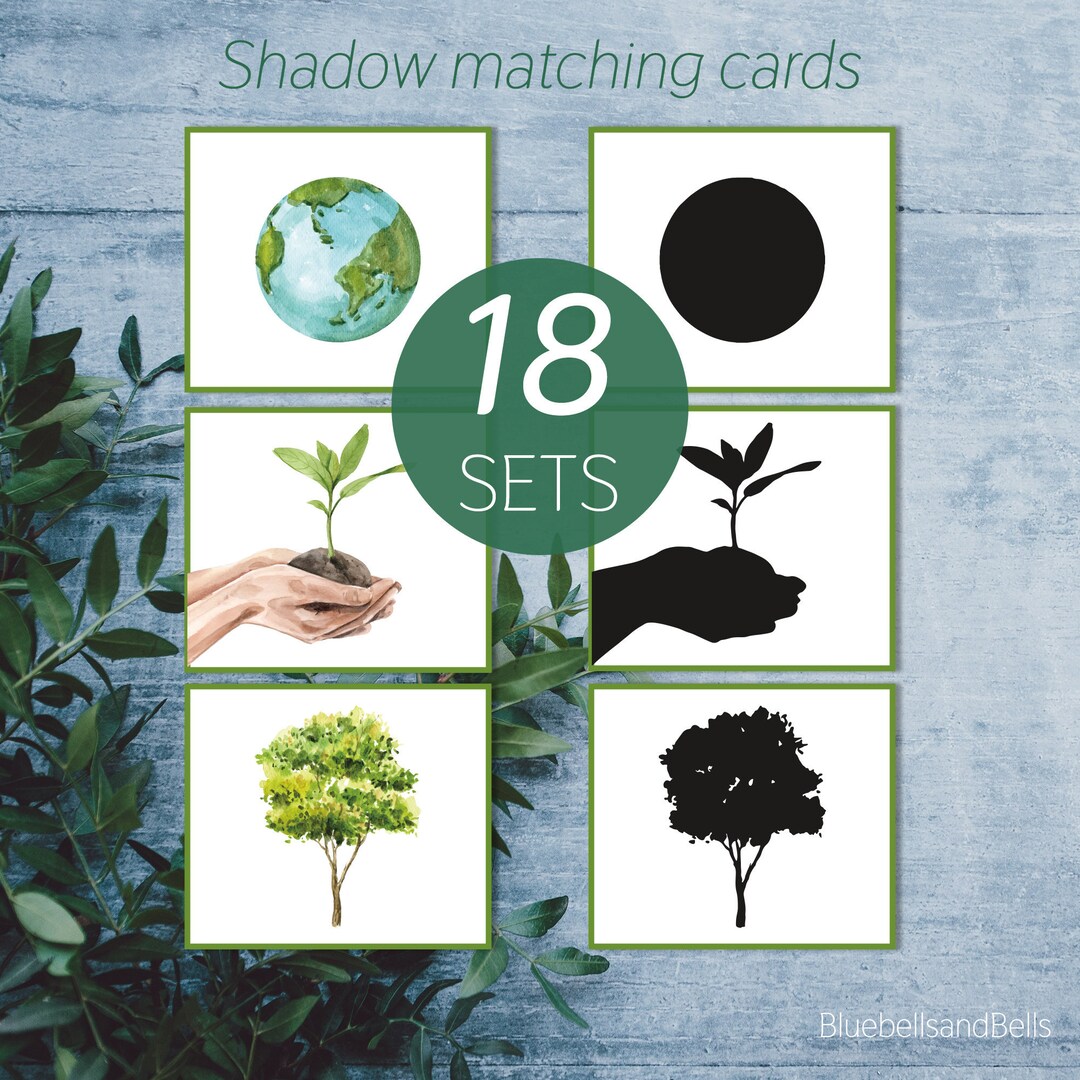 Earth Day Shadow Matching Cards. Montessori Preschool Printable ...