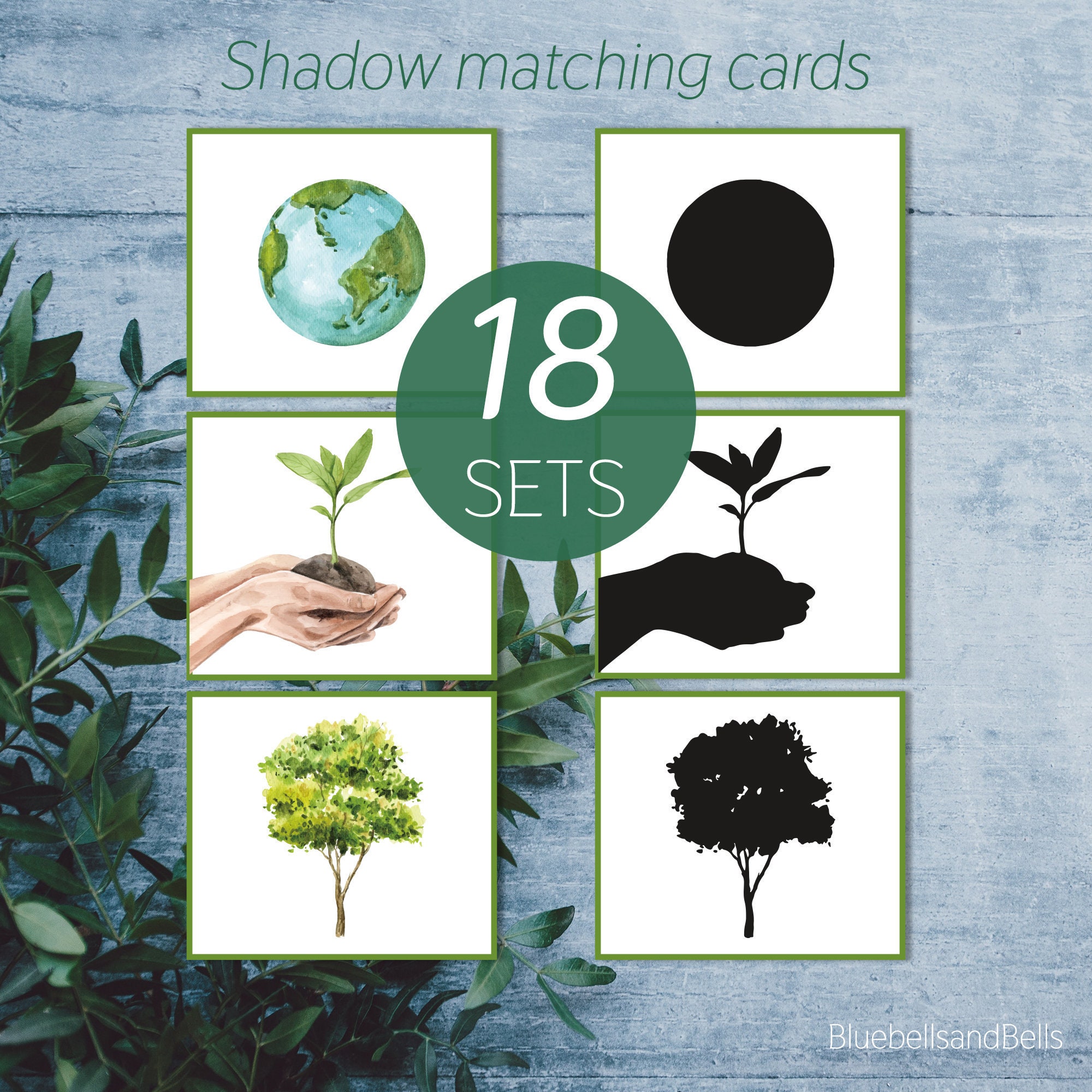 Earth Day Shadow Matching Cards. Montessori Preschool - Etsy