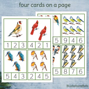 Birds Count and Clip Cards 1-10. Spring Montessori Printable. Preschool ...