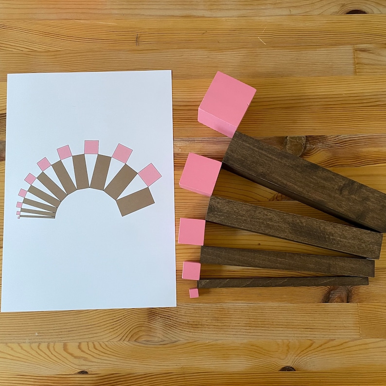 Montessori Pink Tower Brown Stair Pattern Cards Printable. Sensorial ...